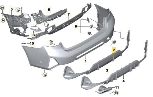 Painted or Primed BMW Rear Tow Hook Cover 3 Series G20 LCi 07/2022 - P ...